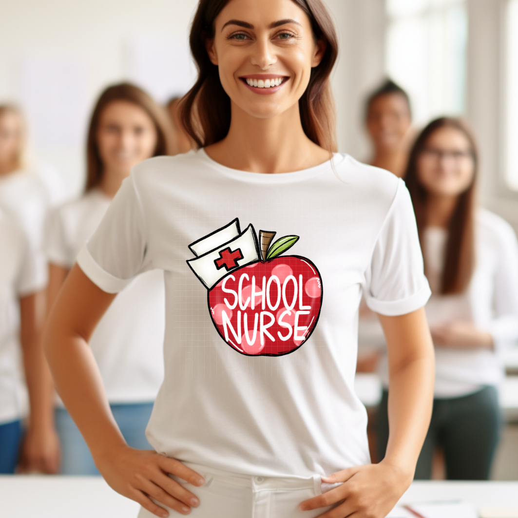 SCHOOL NURSE APPLE - DTF TRANSFER – Our Little Tribe Transfers