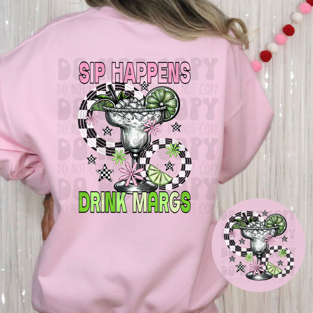 SIP HAPPENS, DRINK MARGS W/POCKET - DTF TRANSFER – Our Little Tribe ...